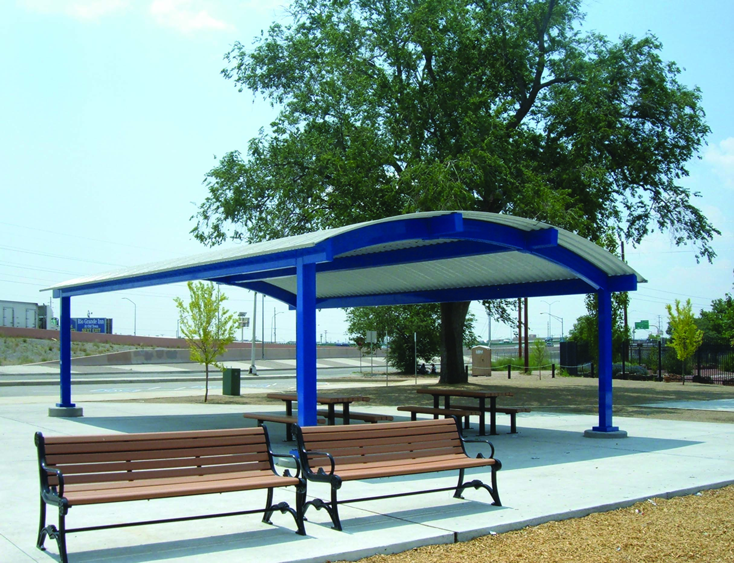 Barrel Vault Shelter with Curved Mega-Rib Roof Panels